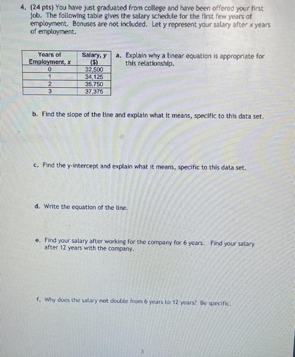 Solved 4. (24 pts) You have just graduated from college and | Chegg.com