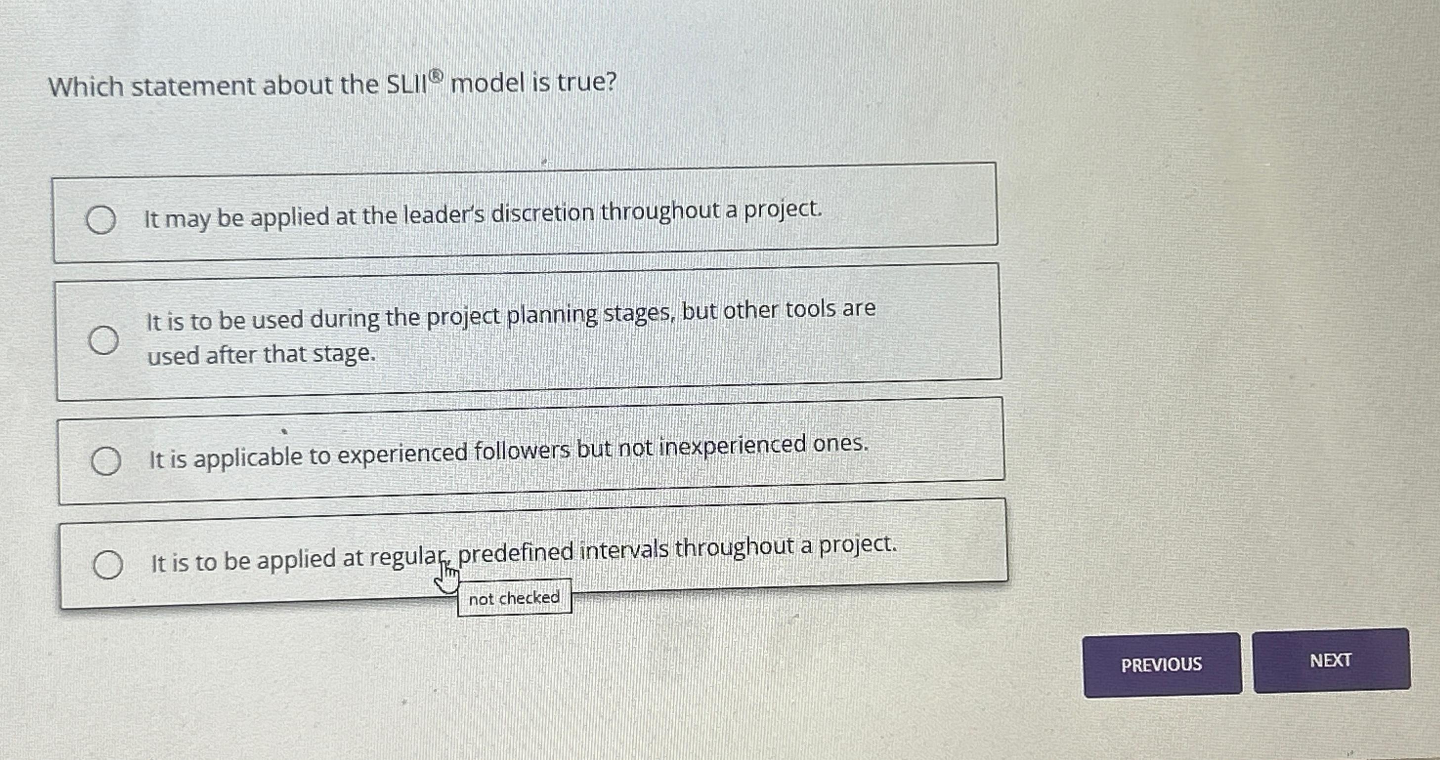 Solved Which statement about the SLI®?® ﻿model is true?It | Chegg.com