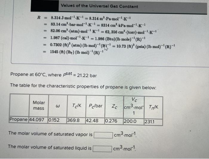 Solved R=8.314 J⋅mol−1⋅K−1=8.314 m3⋅Pa−mol−1⋅K−1 =83.14 | Chegg.com