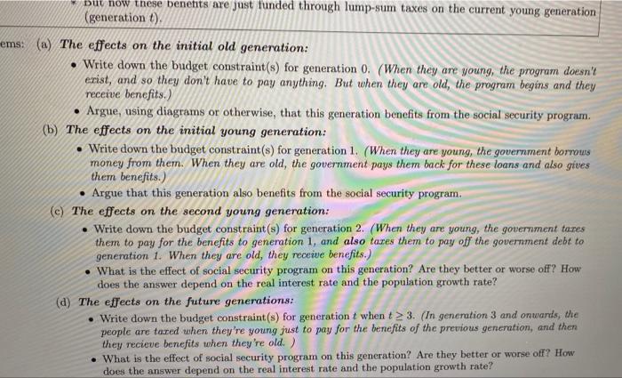 Solved the model of Social Security discussed in Chapter 10 | Chegg.com