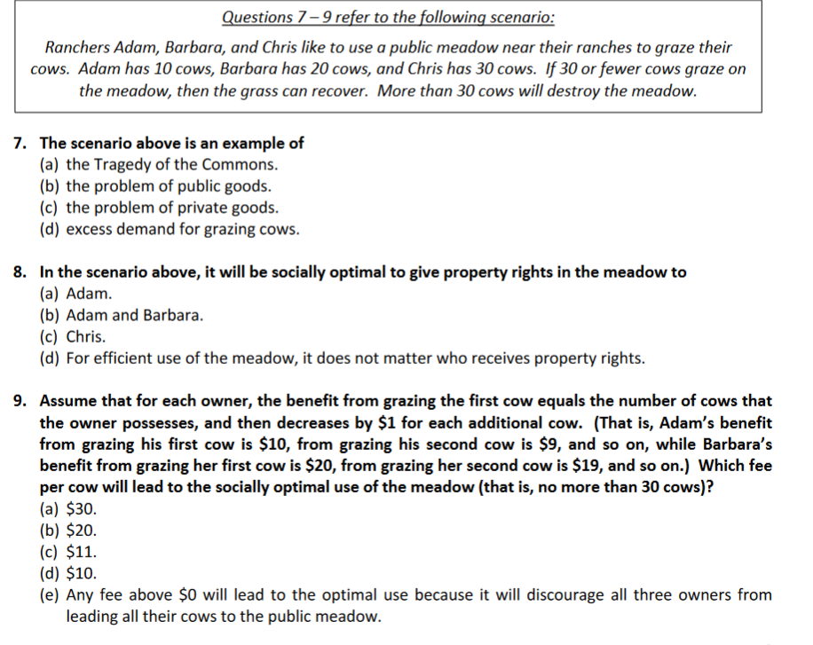 Solved Questions 7-9 refer to the following | Chegg.com Solved Questions 7-9 refer to the following | Chegg.com