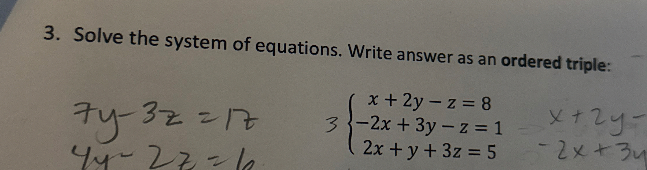 Solved Solve the system of equations. Write answer as an | Chegg.com
