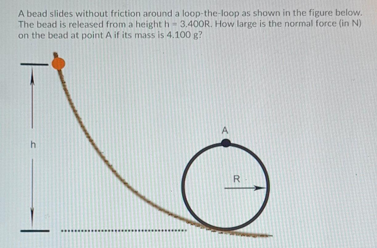 Solved A bead slides without friction around a loop-the-loop | Chegg.com