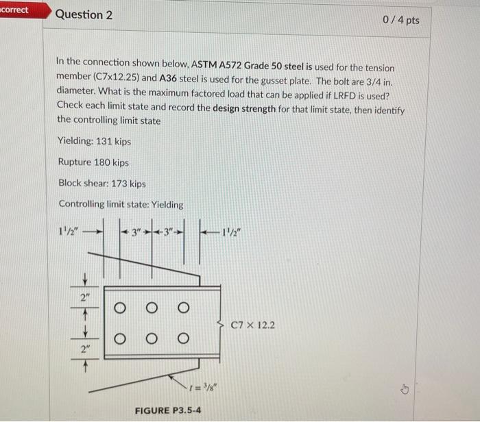 Solved In the connection shown below, ASTM A572 Grade 50 | Chegg.com