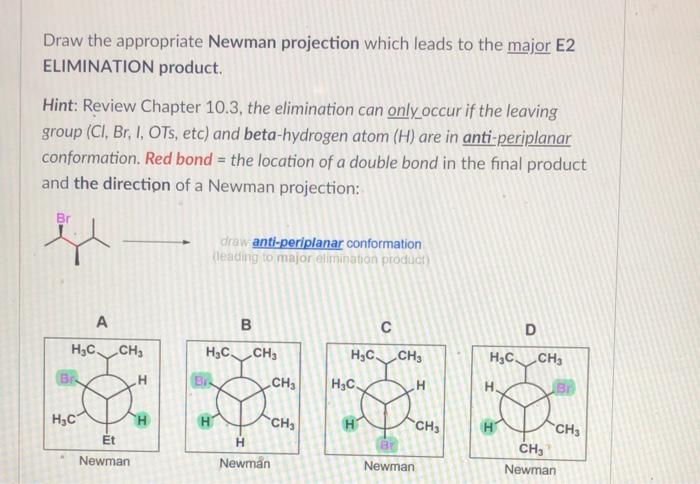 Solved Draw major E2 ELIMINATION product. Hint: Review | Chegg.com