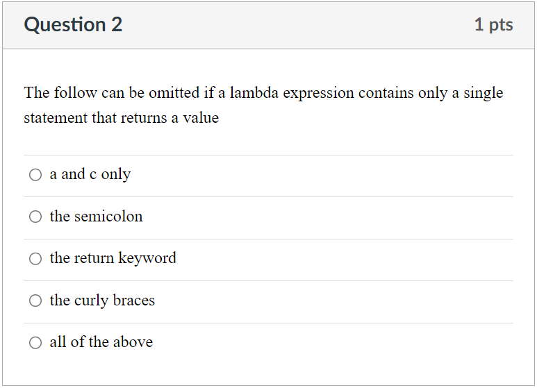 Solved Question 2The follow can be omitted if a lambda | Chegg.com