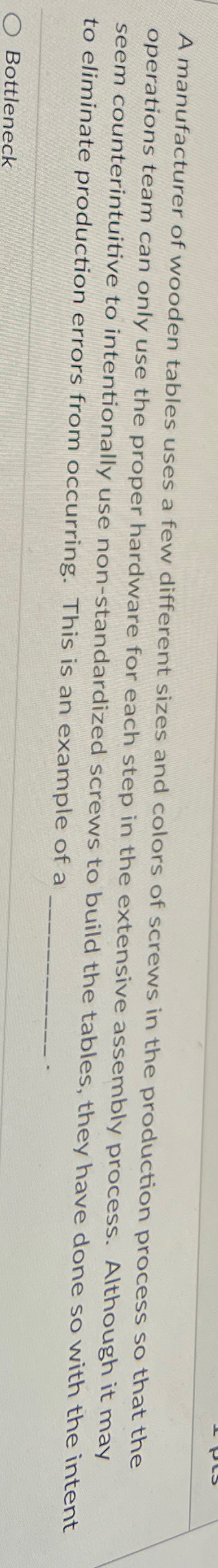 Solved A manufacturer of wooden tables uses a few different | Chegg.com