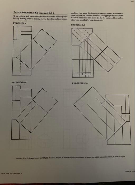 Solved Given objects with recommended multiviews and | Chegg.com