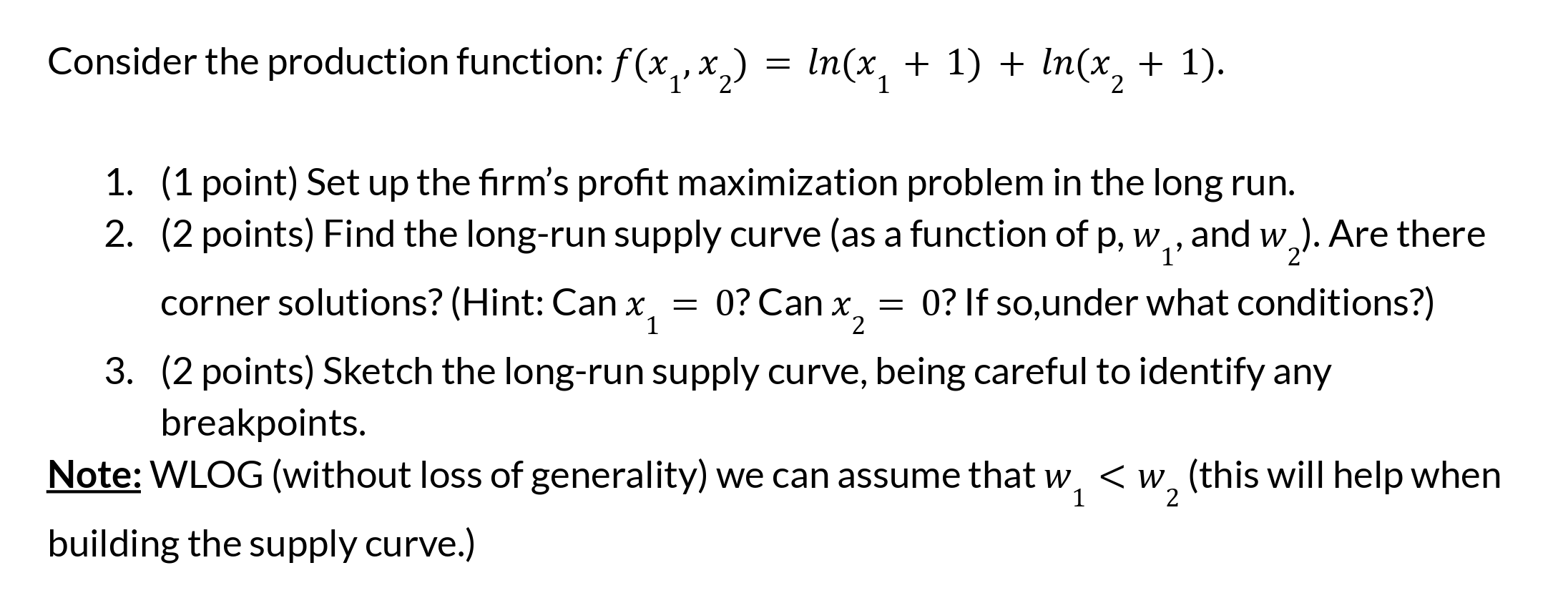 Solved Consider the production function: | Chegg.com