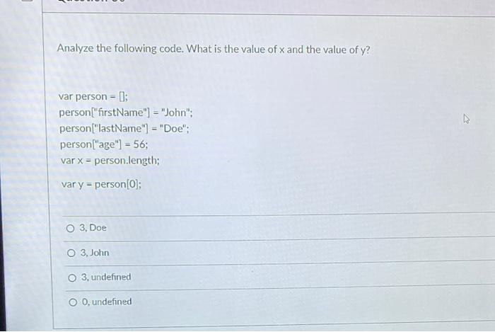 Solved Analyze the following code. What is the value of x | Chegg.com