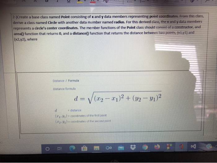 Solved DI 2-)Create a base class named Point consisting of x | Chegg.com