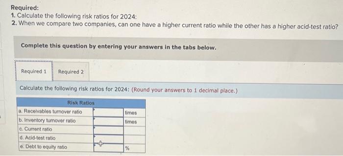 Solved Exercise 12−7 (Algo) Calculate risk ratios (LO12-3) | Chegg.com