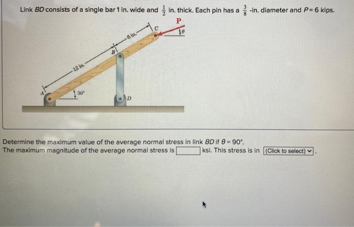 Solved Link BD consists of a single bar 1 in. wide and 21 | Chegg.com