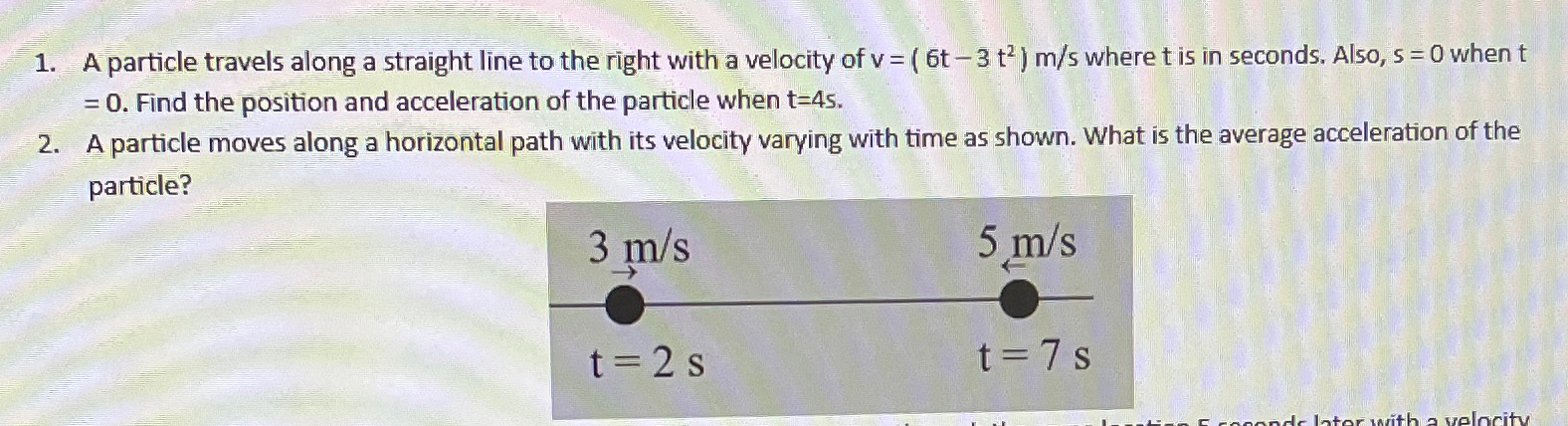 Solved 1.)A particle travels along a straight line to the | Chegg.com