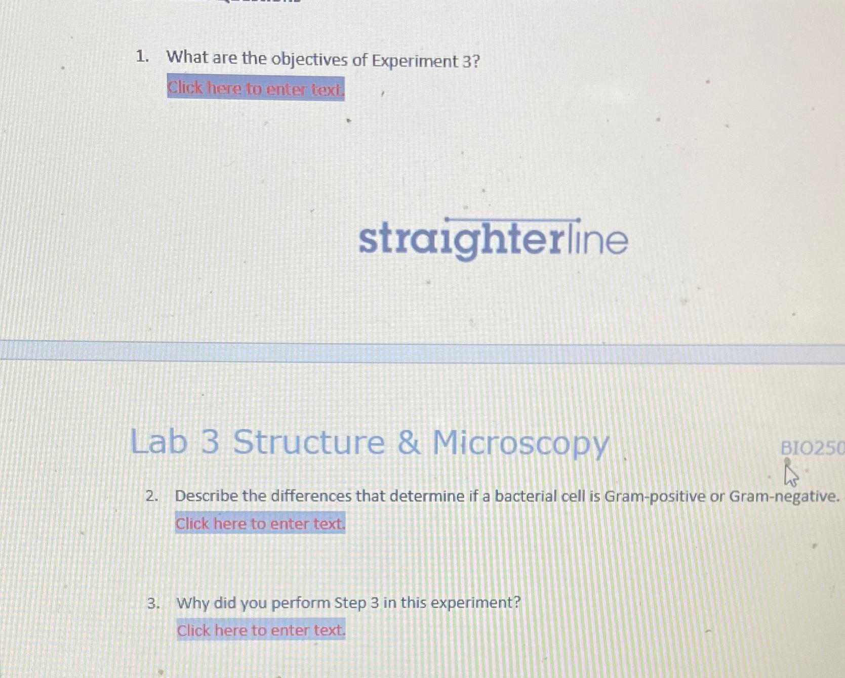 Solved What are the objectives of Experiment 3?click here to | Chegg.com