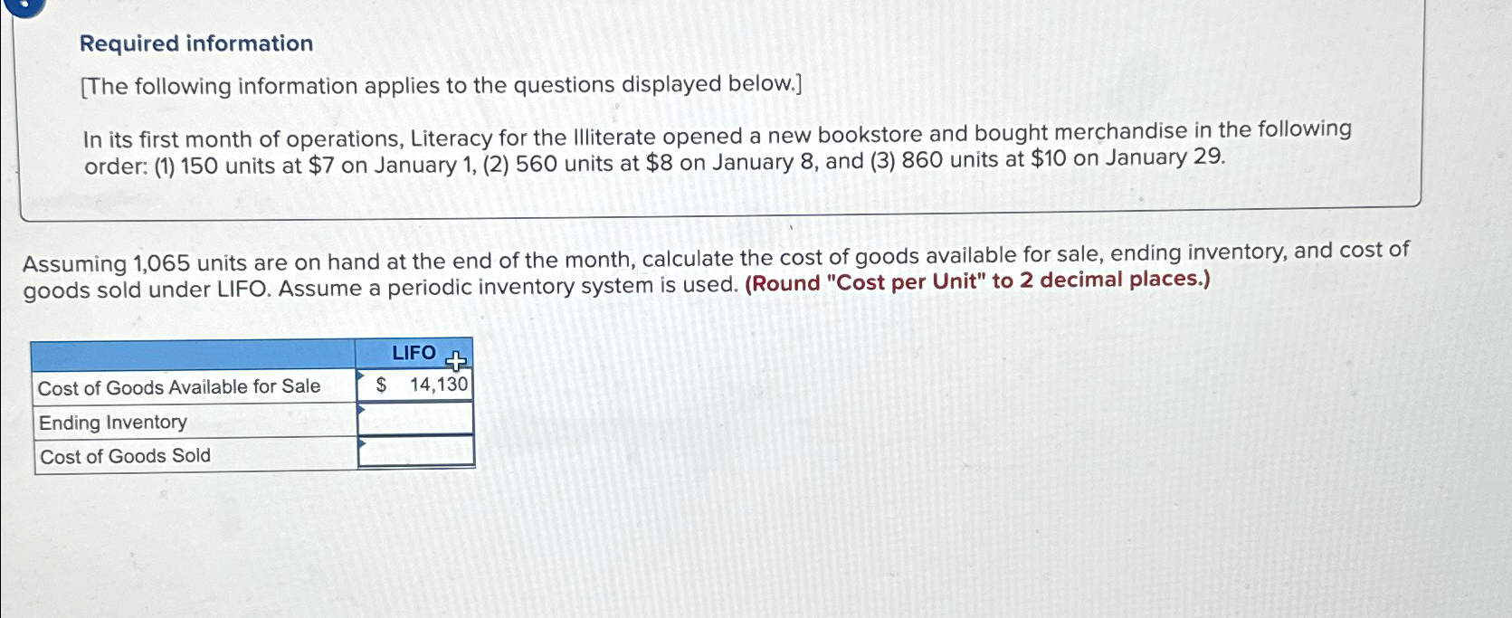 Solved Required information[The following information | Chegg.com