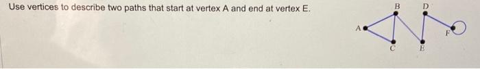 Solved Use vertices to describe two paths that start at | Chegg.com