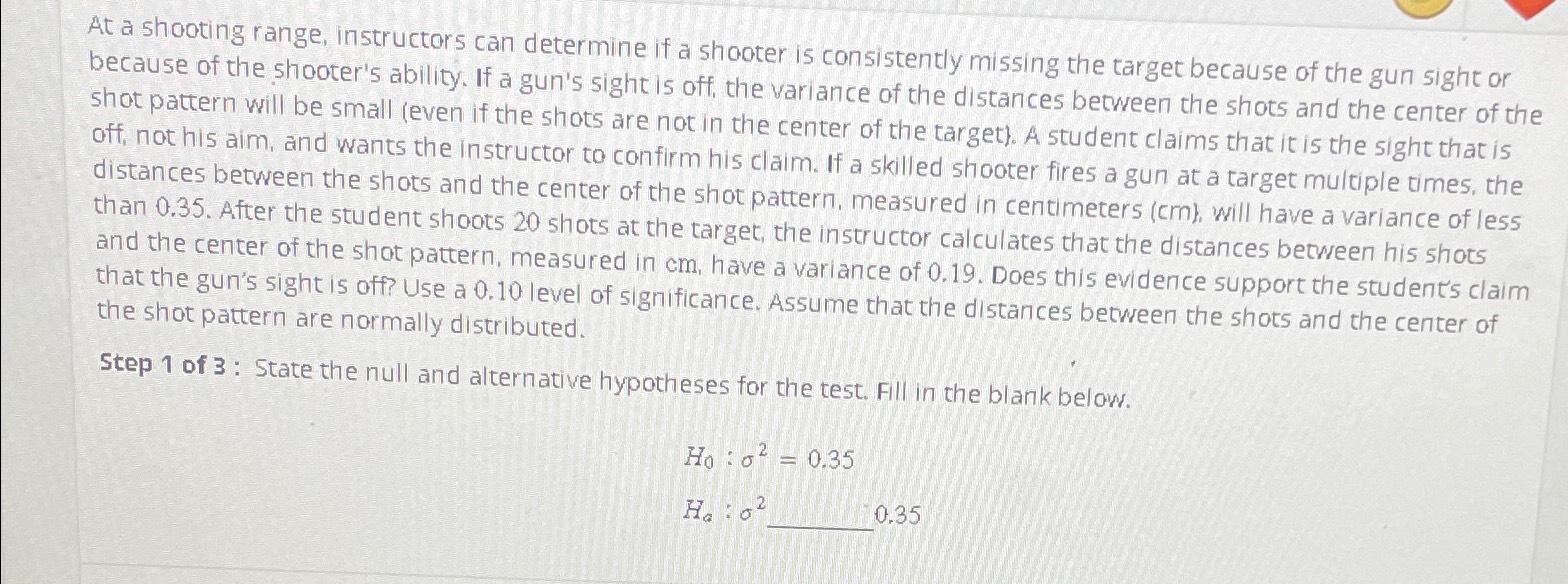 Solved At a shooting range, instructors can determine if a | Chegg.com