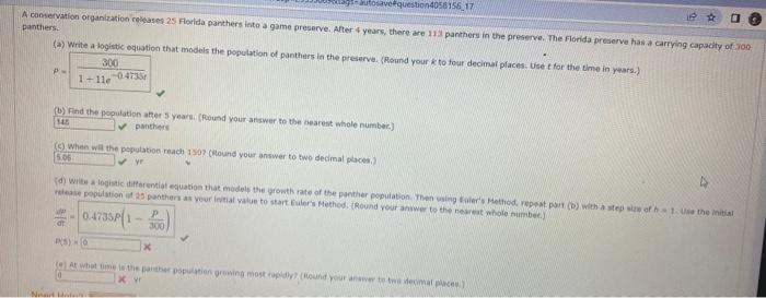Solved (a) Write a logistic oauation that models the | Chegg.com