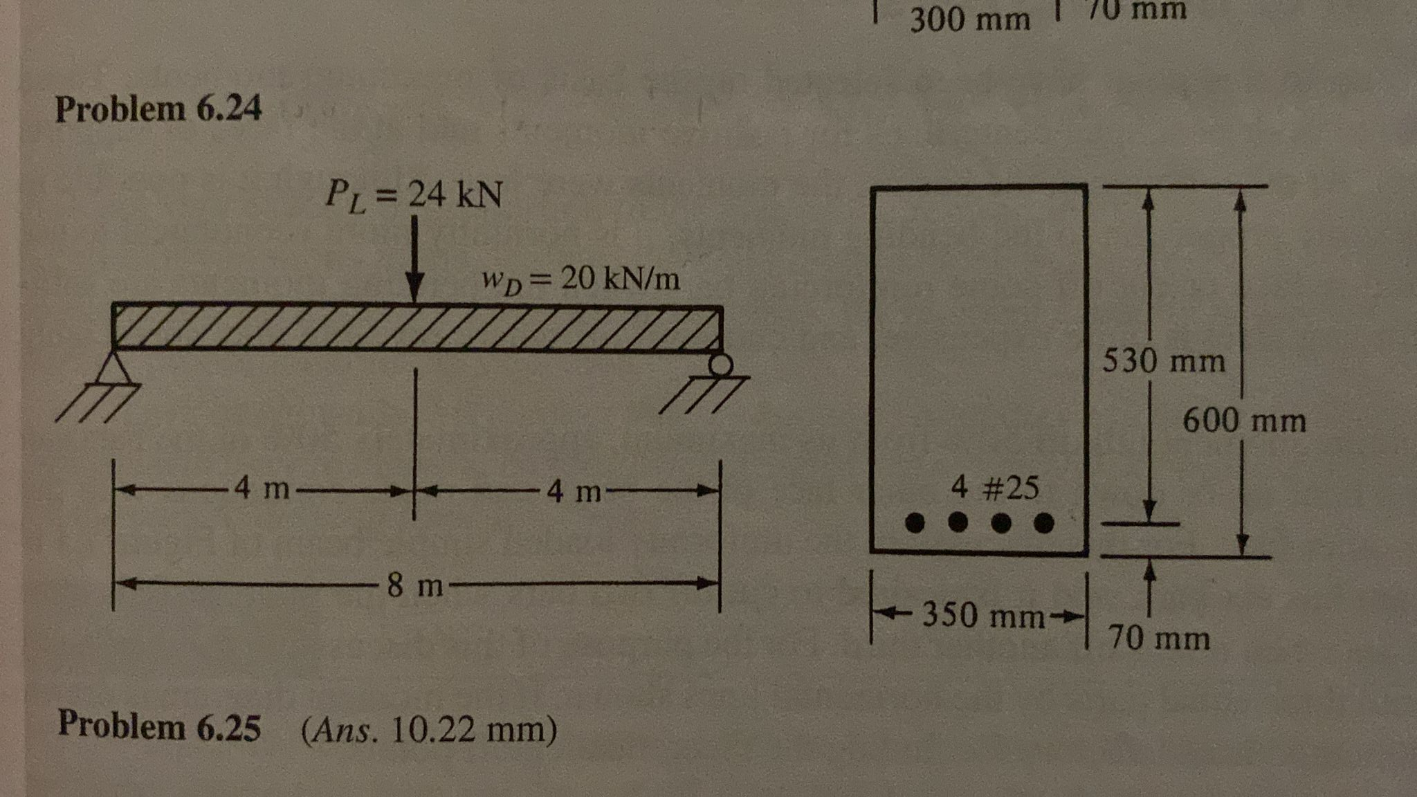 Solved Problem 6.24calculate the instantaneous deflection. | Chegg.com