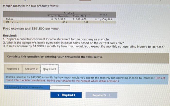 Solved margin ratios for the two products follow: Flued | Chegg.com