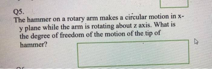 Solved a Q5. The hammer on a rotary arm makes a circular | Chegg.com