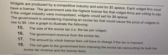 Solved Widgets are produced by a competitive industry and | Chegg.com