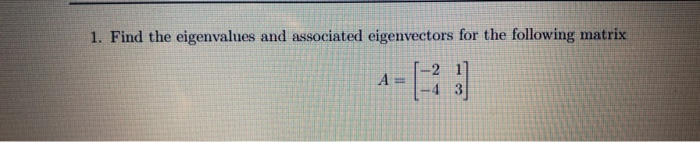 Solved 1. Find the eigenvalues and associated eigenvectors | Chegg.com