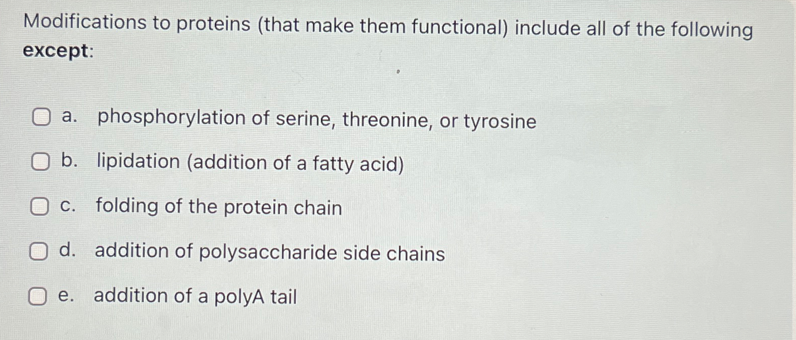 Solved Modifications to proteins (that make them functional) | Chegg.com