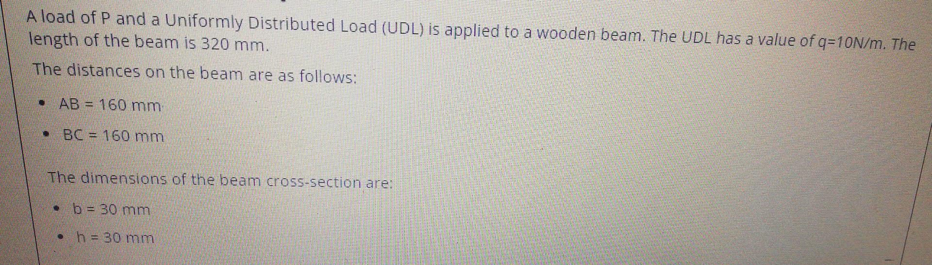 Solved A load of P and a Uniformly Distributed Load (UDL) is | Chegg.com
