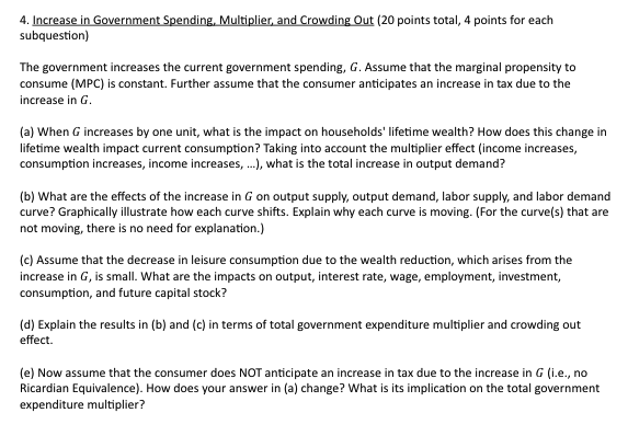 Solved Increase in Government Spending, Multiplier, and | Chegg.com