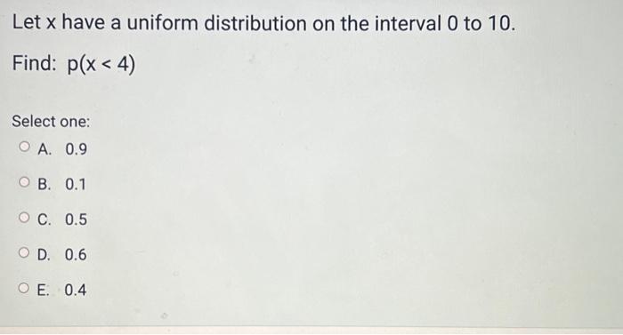Solved Let x have a uniform distribution on the interval 0 | Chegg.com