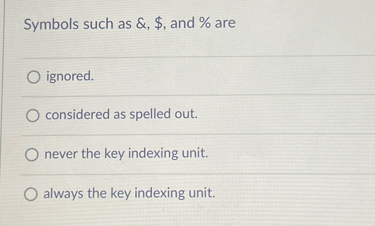 Solved Symbols such as &, ﻿$, ﻿and % ﻿areignored.considered | Chegg.com