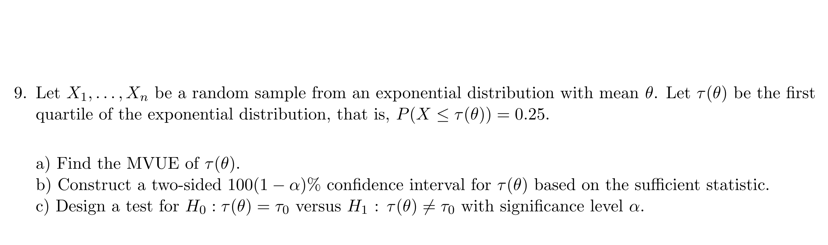Solved Let x1,dots,xn ﻿be a random sample from an | Chegg.com