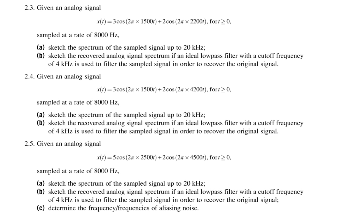 2.3. ﻿Given an analog | Chegg.com