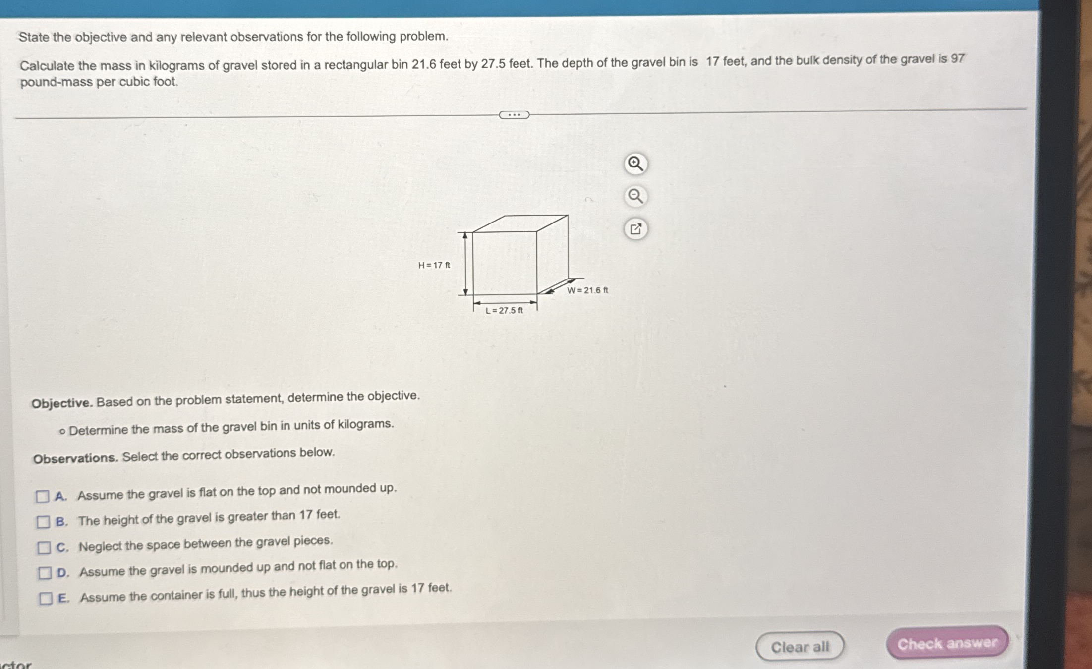 State the objective and any relevant observations for | Chegg.com