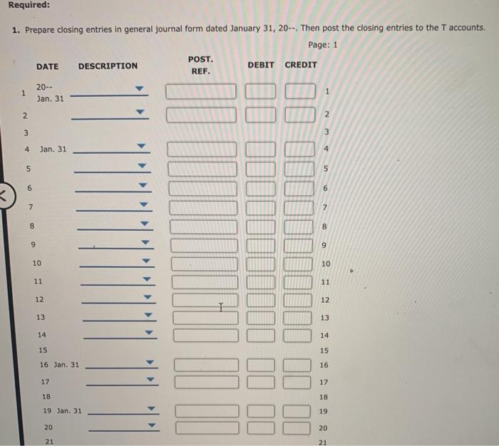 Solved Closing Entries (Net Loss) Use the following partial | Chegg.com