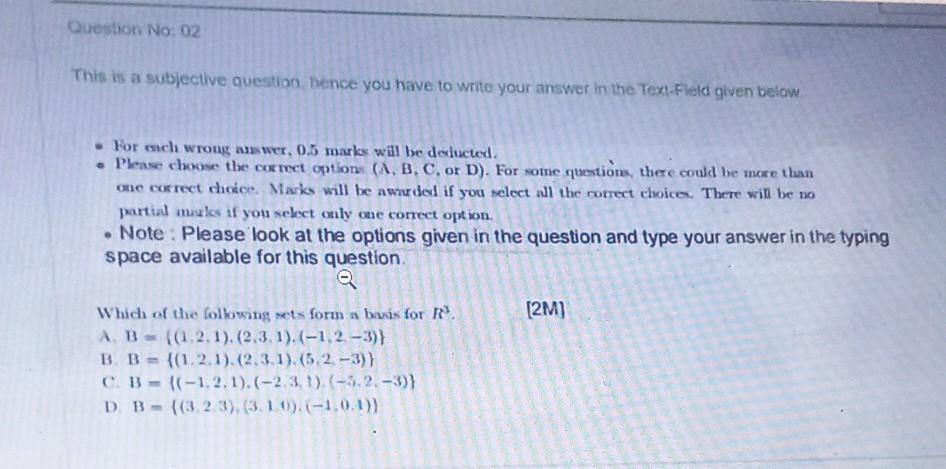 Solved Which of the following sets from a basis for R³. | Chegg.com