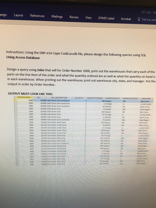 Solved esign Layout References Mailings Review View DYMO | Chegg.com