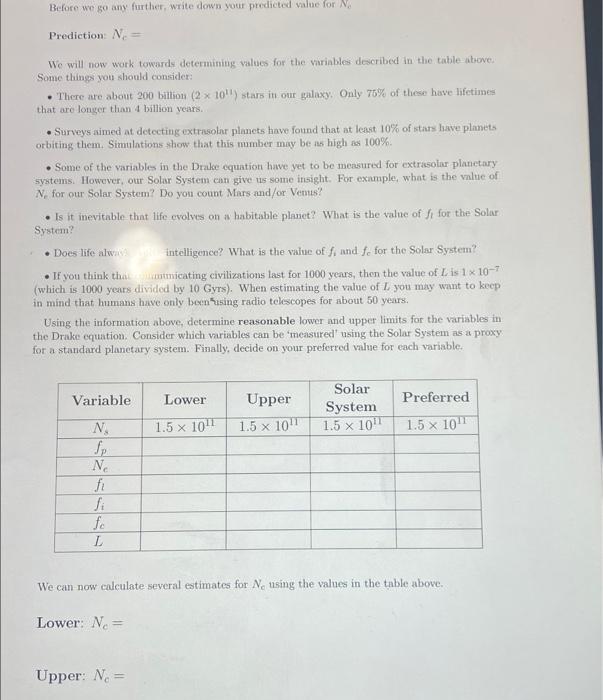 Solved THE DRAKE EQUATION Introduction Estimation is a | Chegg.com