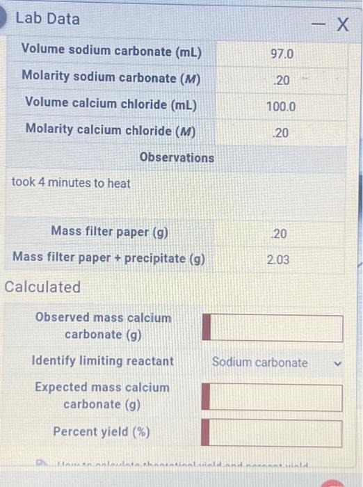 Solved Lab Data Volume sodium carbonate (mL) Molarity sodium | Chegg.com