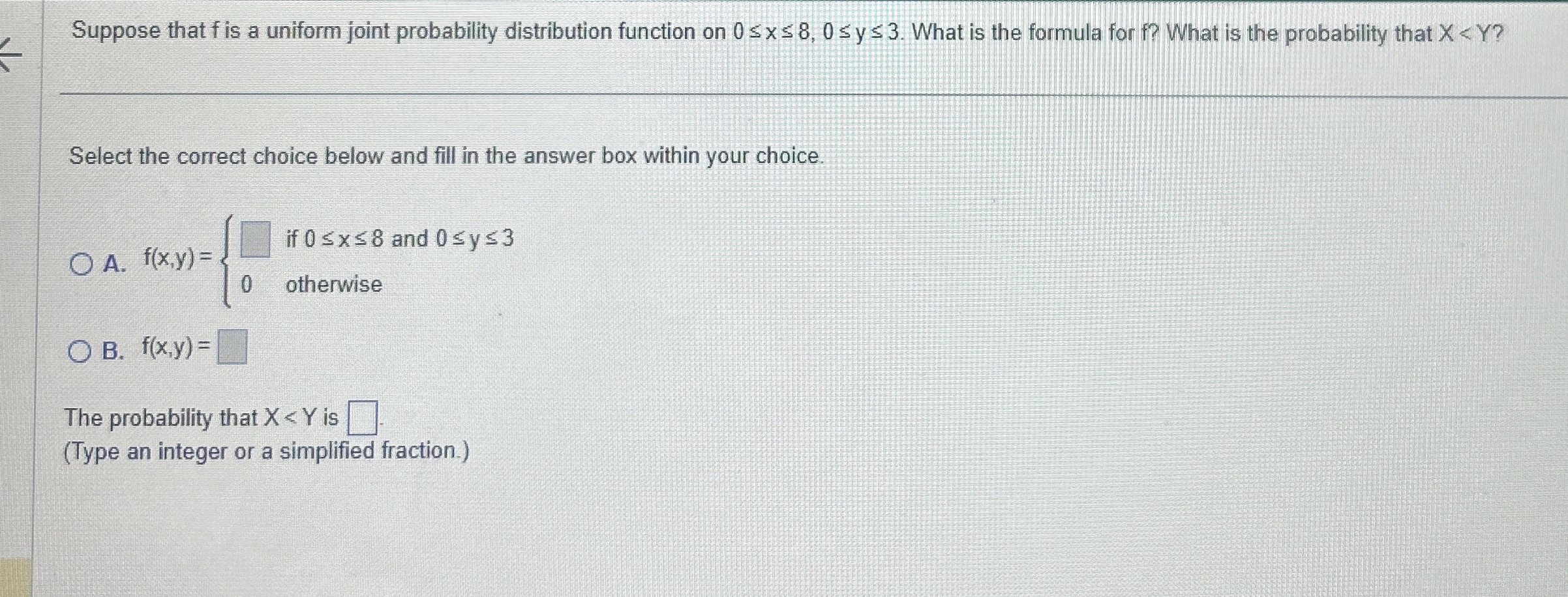 Solved Suppose that f is a uniform joint probability | Chegg.com