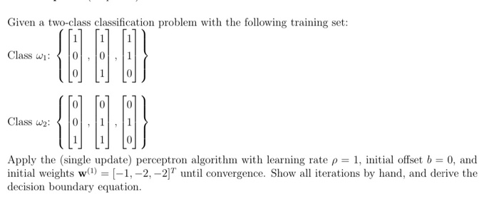 Given a two-class classification problem with the | Chegg.com