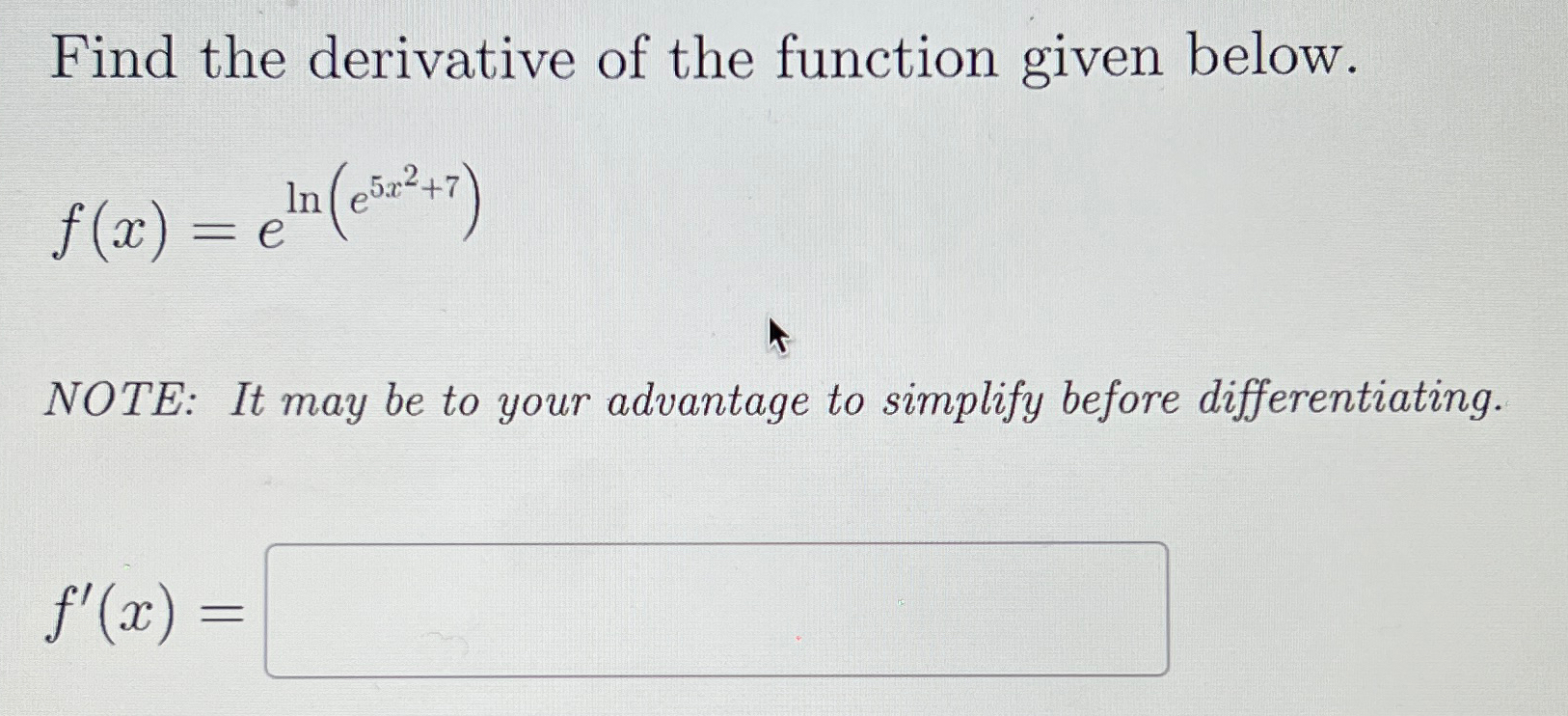 Solved Find the derivative of the function given | Chegg.com