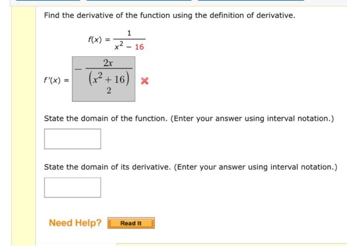 Solved Find the derivative of the function using the | Chegg.com