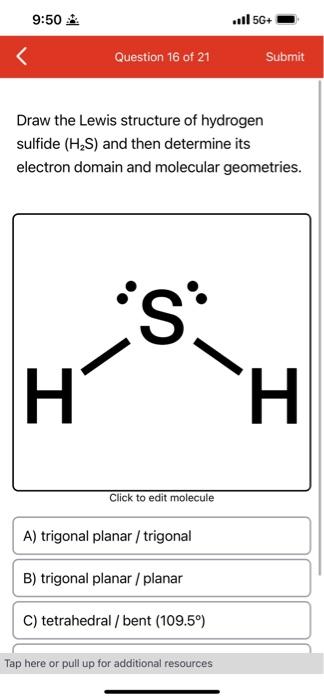 Solved Draw the Lewis structure of hydrogen sulfide (H2 S) | Chegg.com
