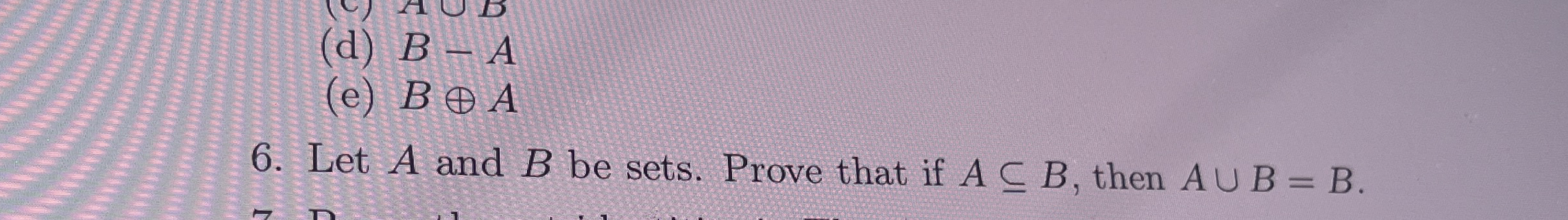Solved Let A and B ﻿be sets. Prove that if AsubeB, then | Chegg.com