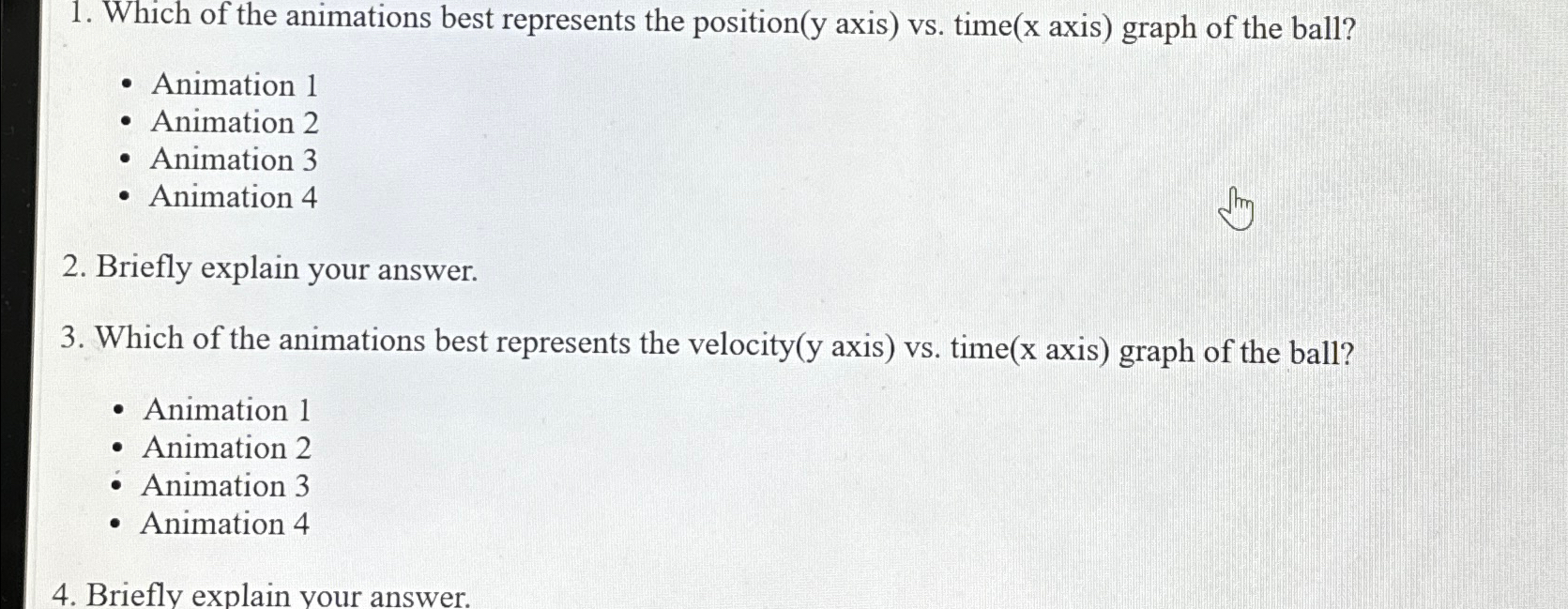Solved Which of the animations best represents the | Chegg.com