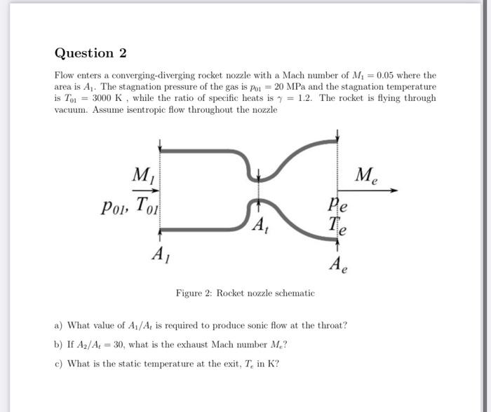 Solved Question 2 Flow enters a converging-diverging rocket | Chegg.com