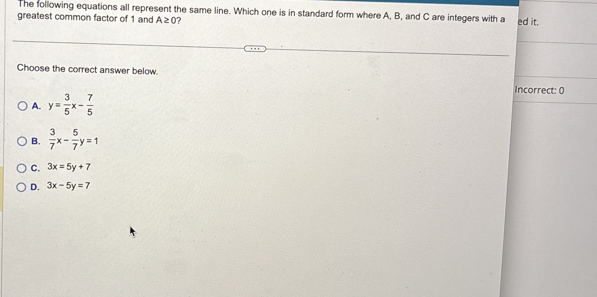 Solved The following equations all represent the same line. | Chegg.com